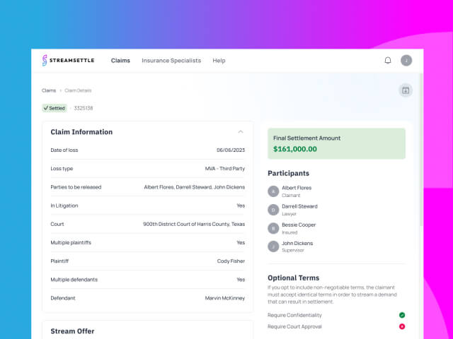 Web Platform for Fair Claims Settlement